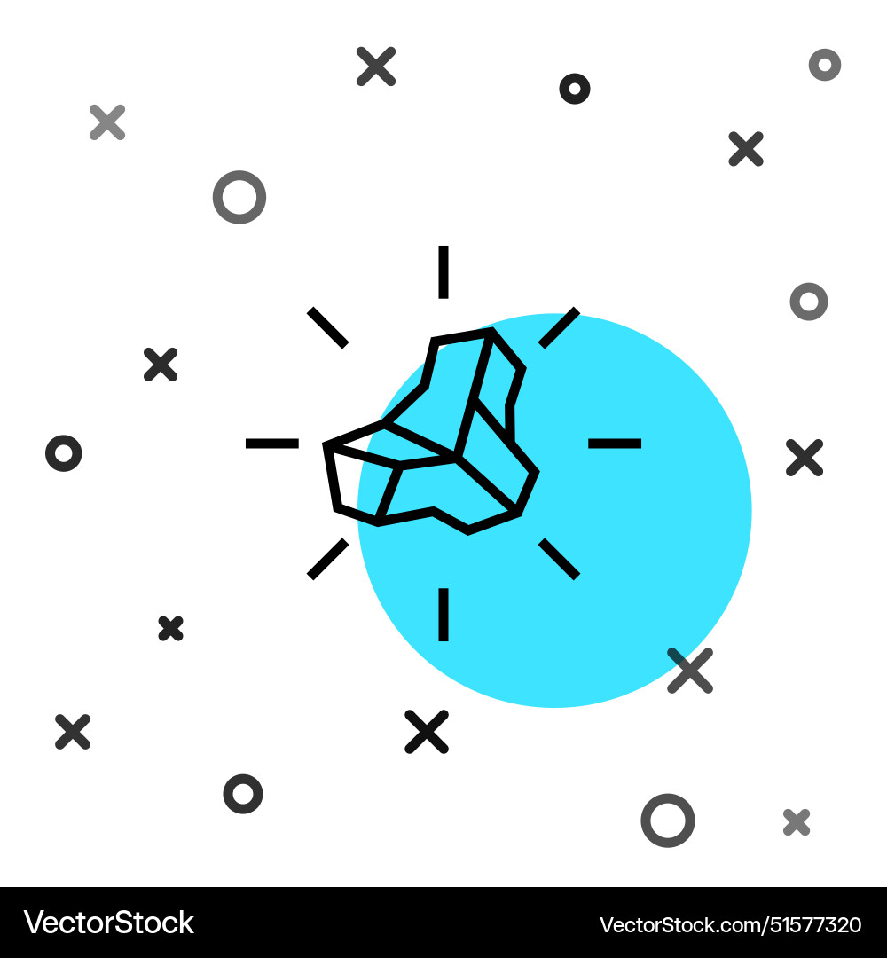 Black line gold nugget icon isolated on white Vector Image