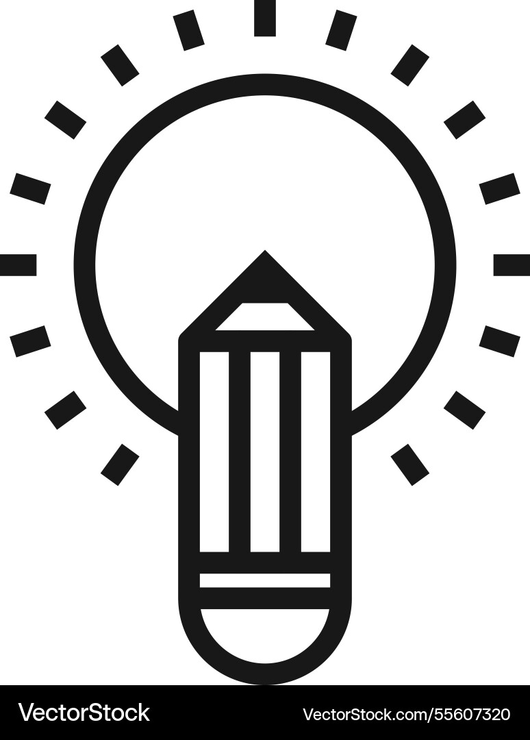 Creativity flat line web icon concept Royalty Free Vector