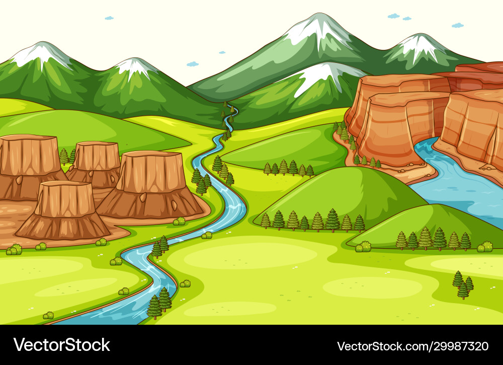 Diverse Landforms Landscape Royalty Free Vector Image