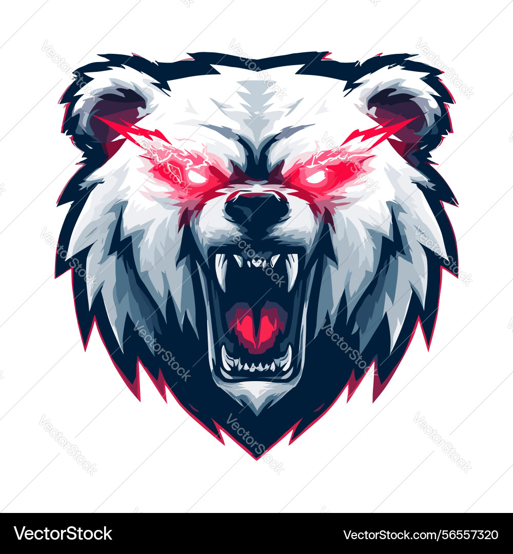 Fierce bear logo for esports Royalty Free Vector Image