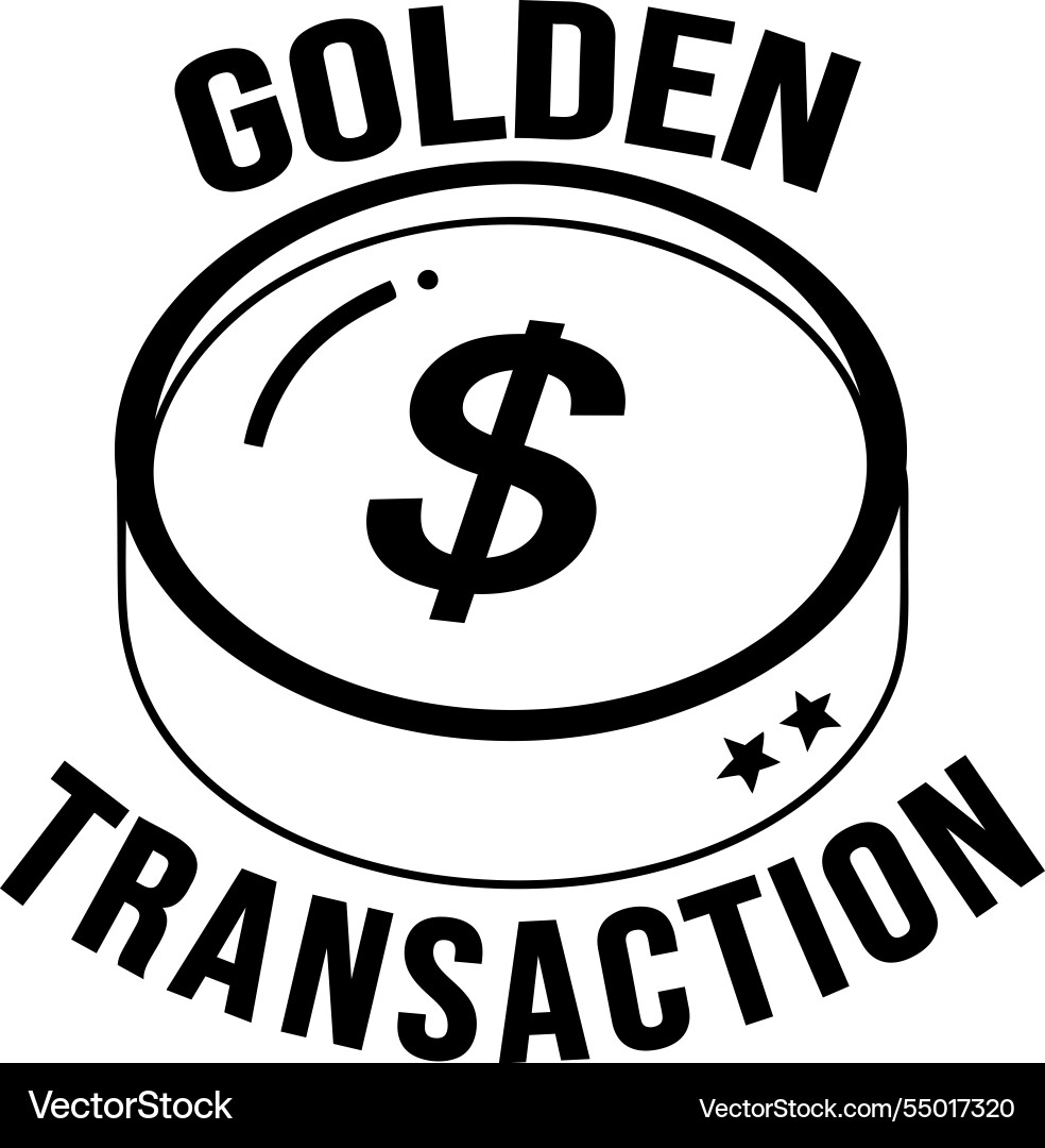 Golden transaction Royalty Free Vector Image - VectorStock