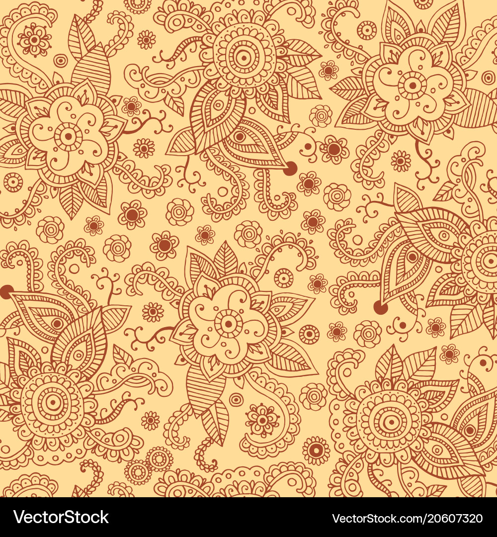 Henna mehndi patten background for print design Vector Image