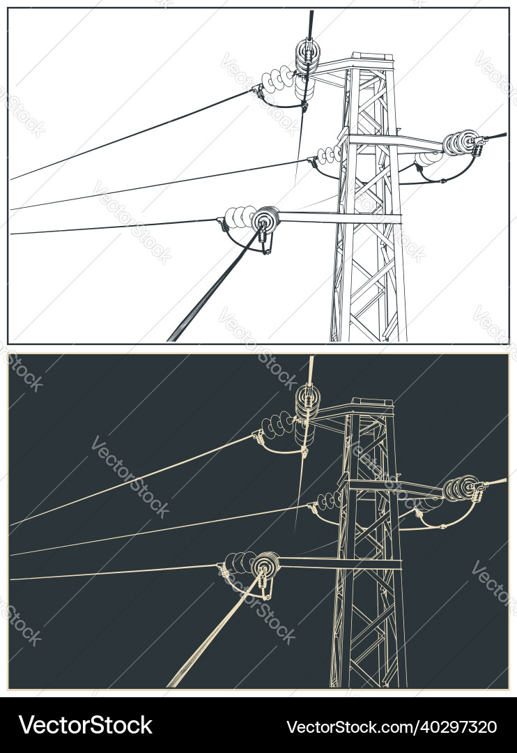 High voltage line Royalty Free Vector Image - VectorStock