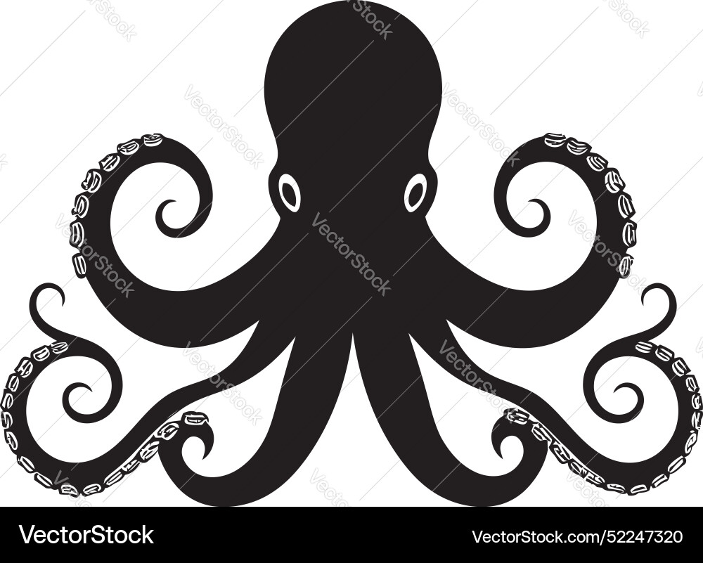 Oceanic overture black octopus logos 90 word tale Vector Image
