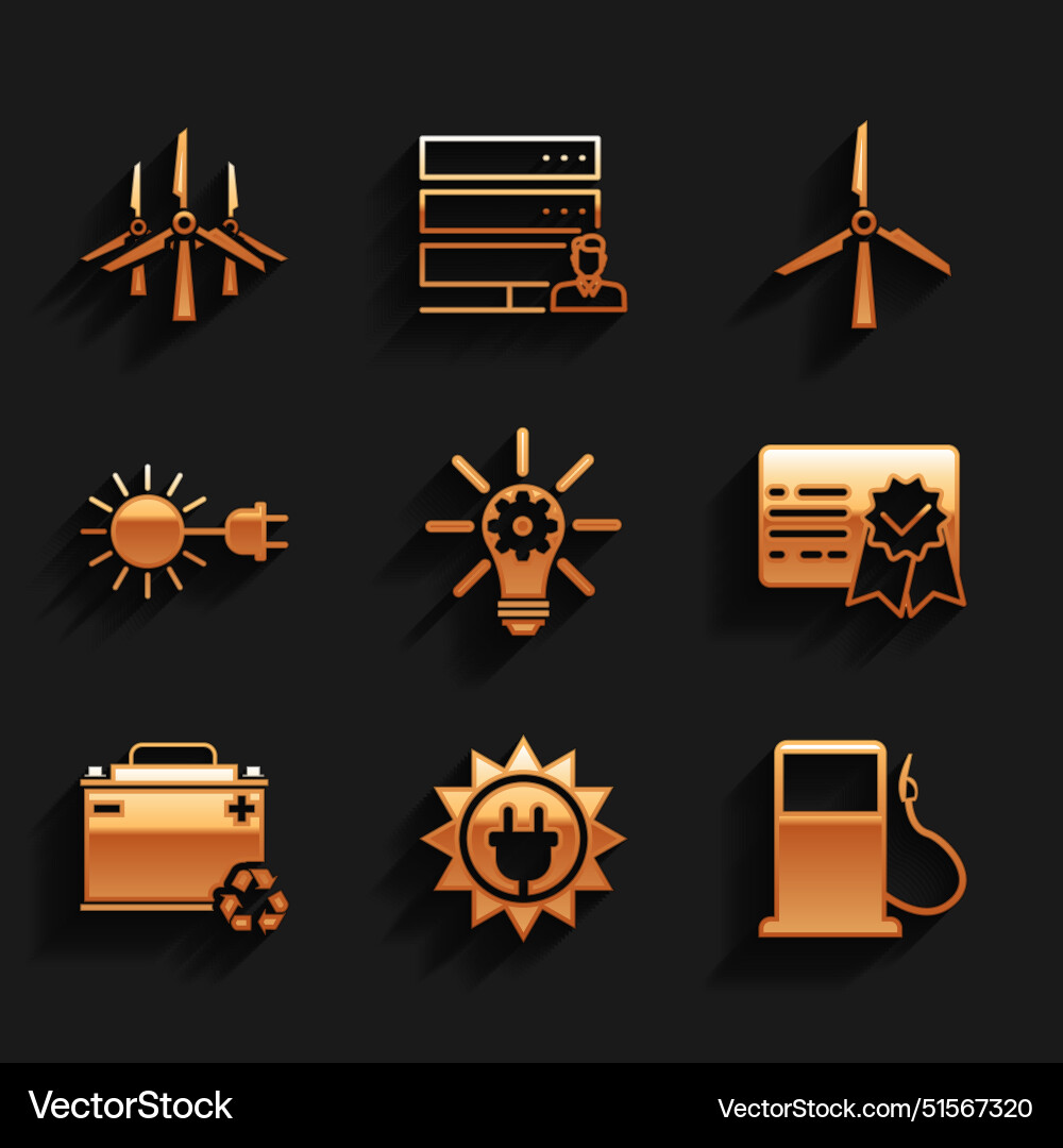 Set light bulb with gear solar energy panel Vector Image