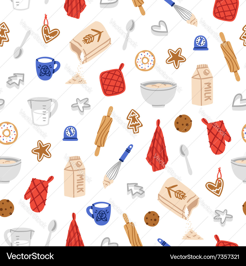 Baking cookies pattern Royalty Free Vector Image