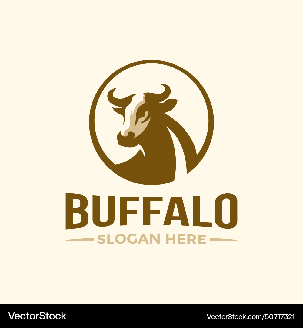 Buffalo bull logo design template Royalty Free Vector Image