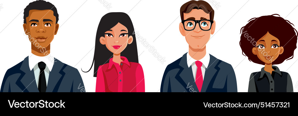Business people avatars working as a team Vector Image