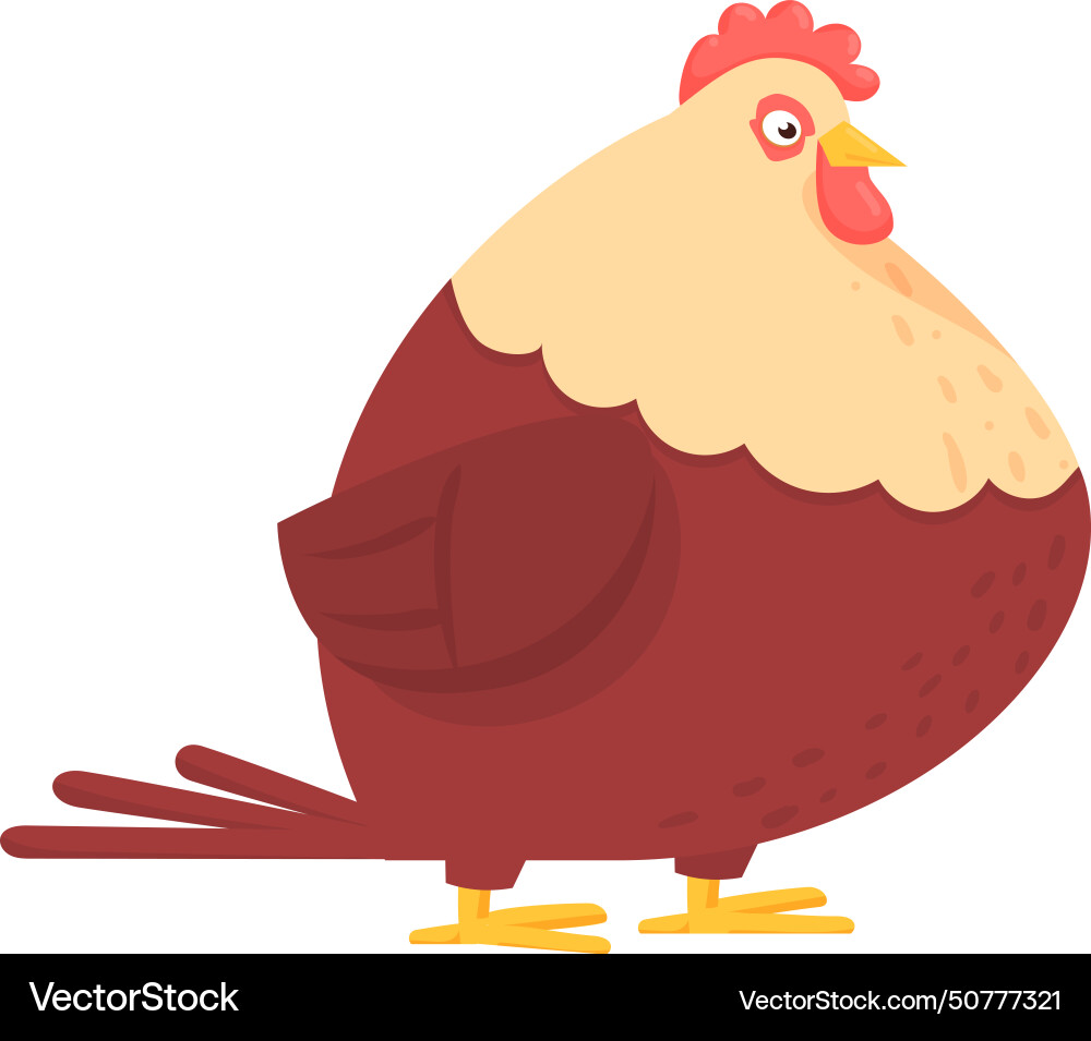 Cartoon chicken funny fat hen farm bird Royalty Free Vector