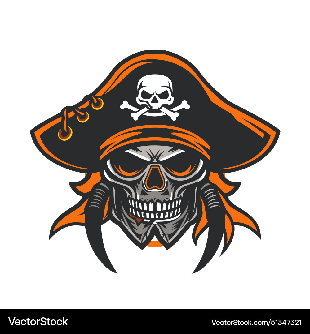 Esport logo pirate skull icon sticker logotype Vector Image