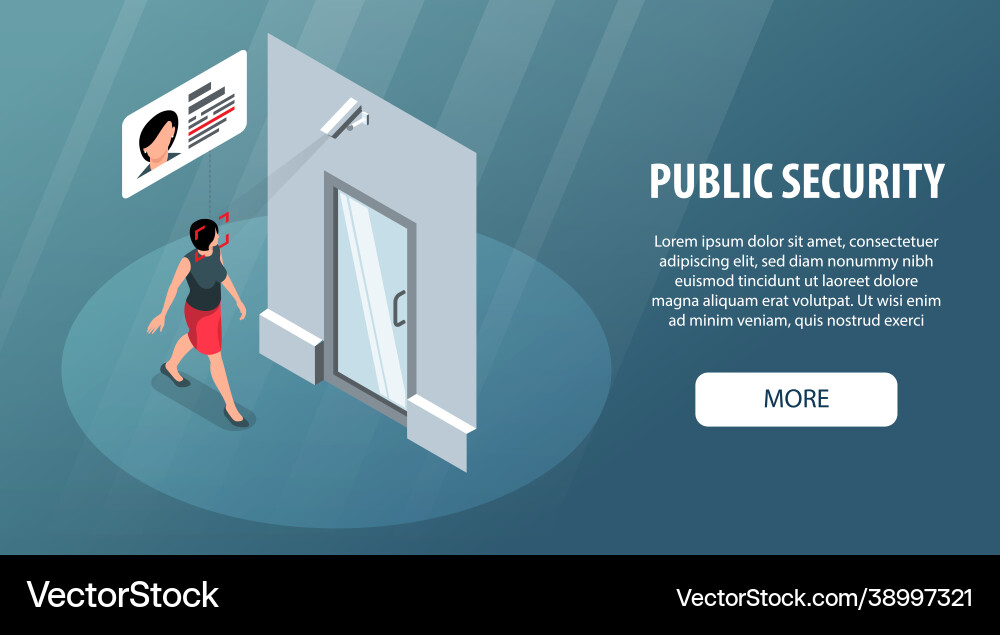 Face scanner security banner Royalty Free Vector Image