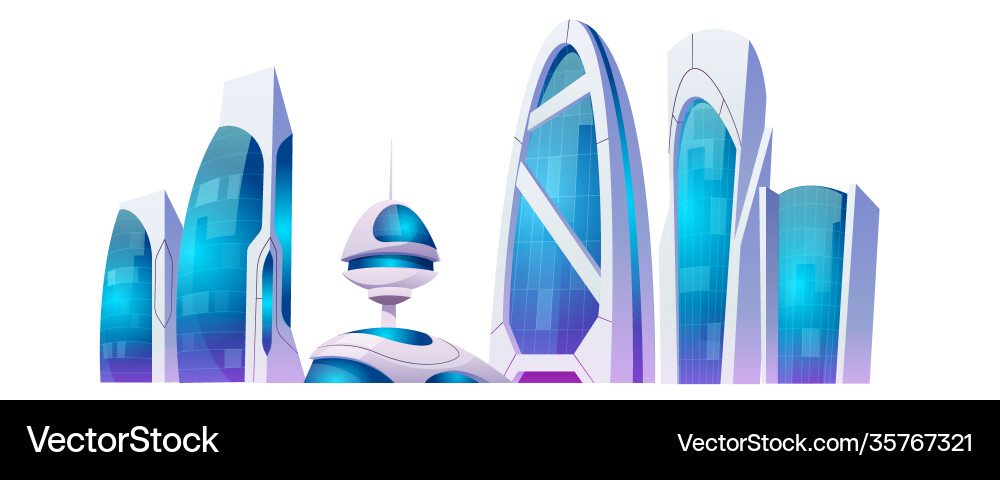 Future city buildings futuristic skyscrapers Vector Image