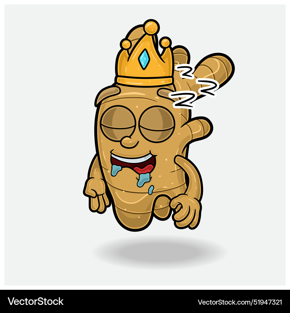 Ginger mascot cartoon with sleep expression Vector Image