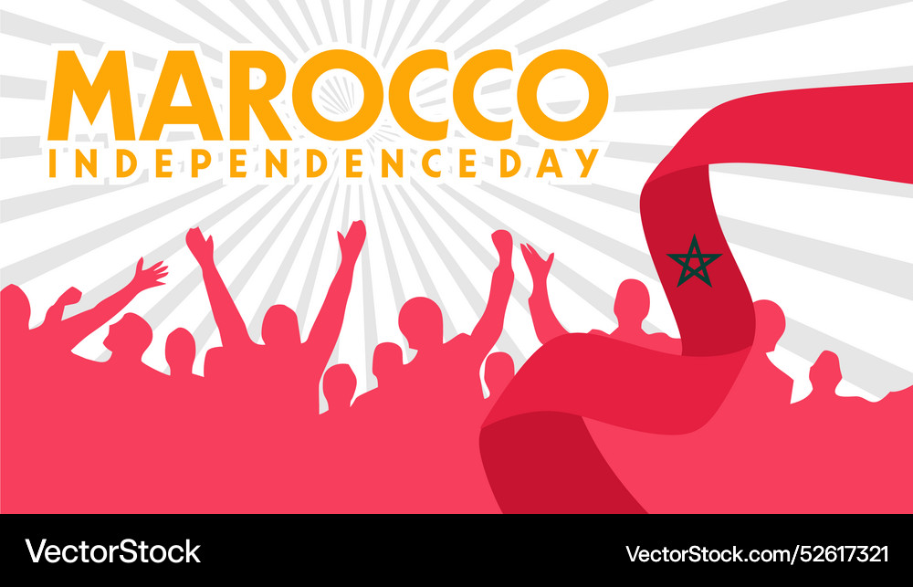 Happy moroccan independence day with flag Vector Image