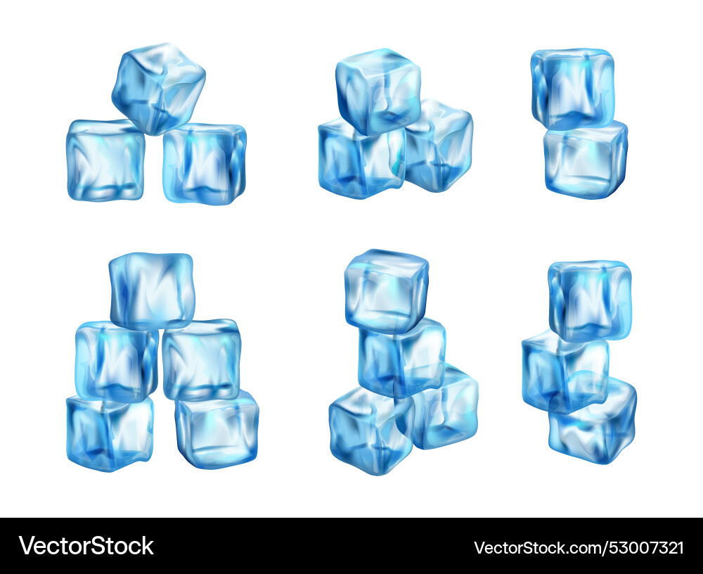 Ice cubes of cold water Royalty Free Vector Image