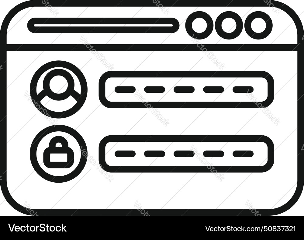 Login user online icon outline step safe Vector Image