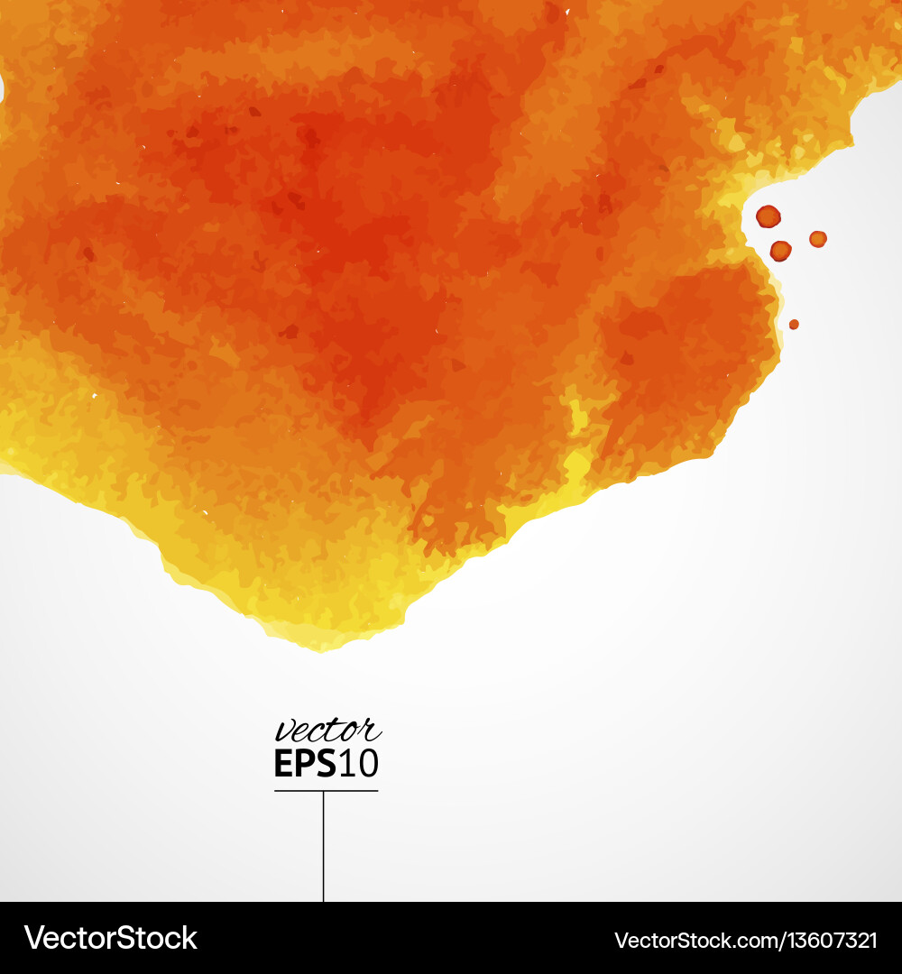 Orange watercolor background with top splash Vector Image