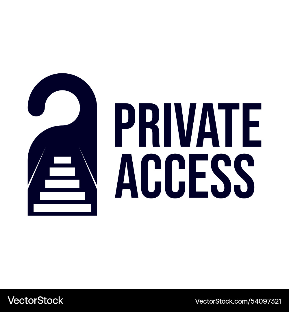 Private access room flat minimalist logo design Vector Image