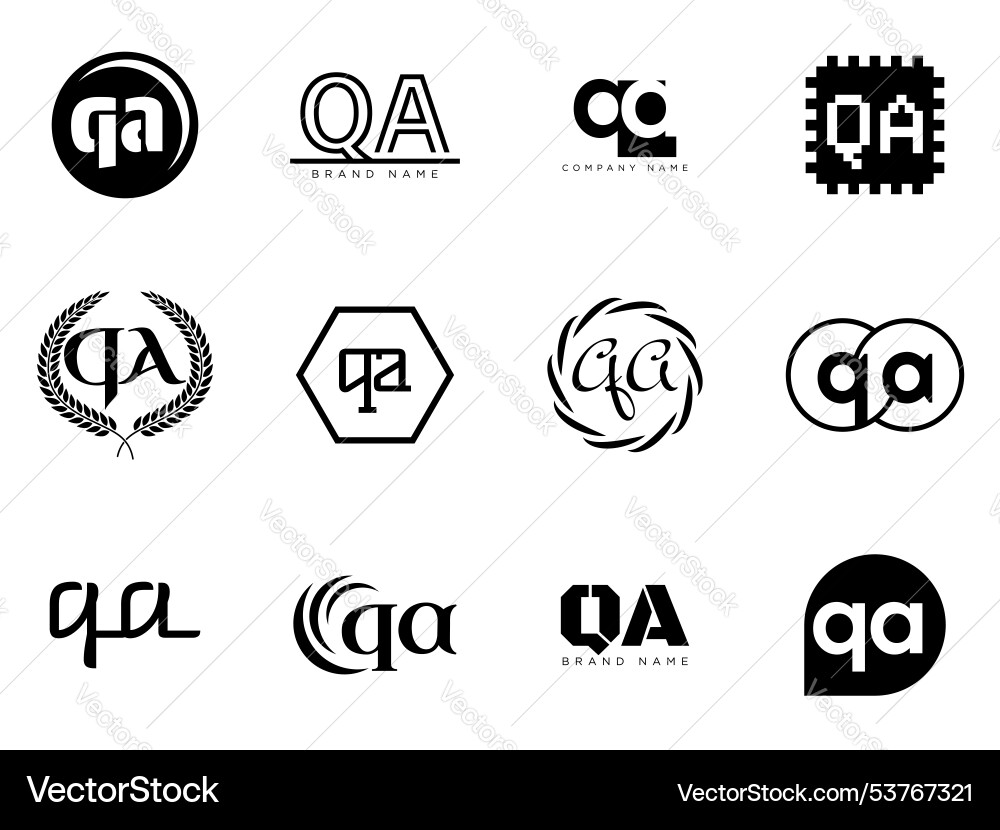 Qa logo company template letter q and a logotype Vector Image
