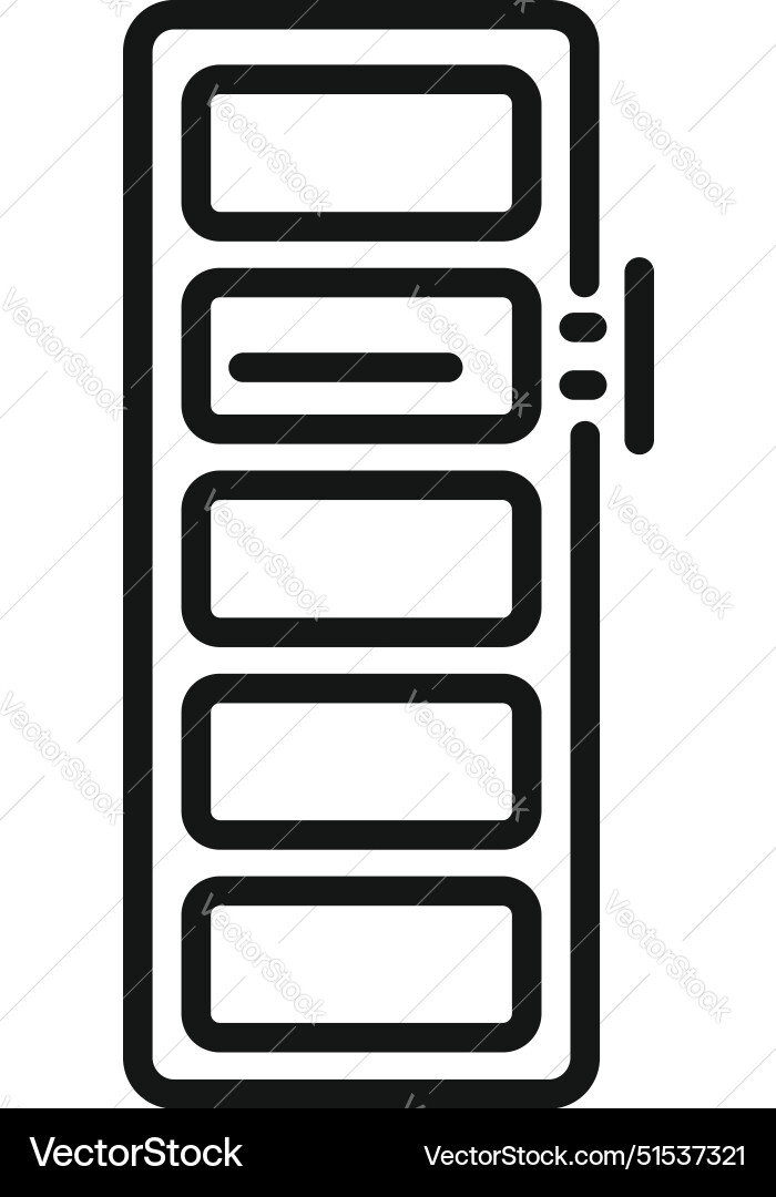 Server rack being accessed icon Royalty Free Vector Image