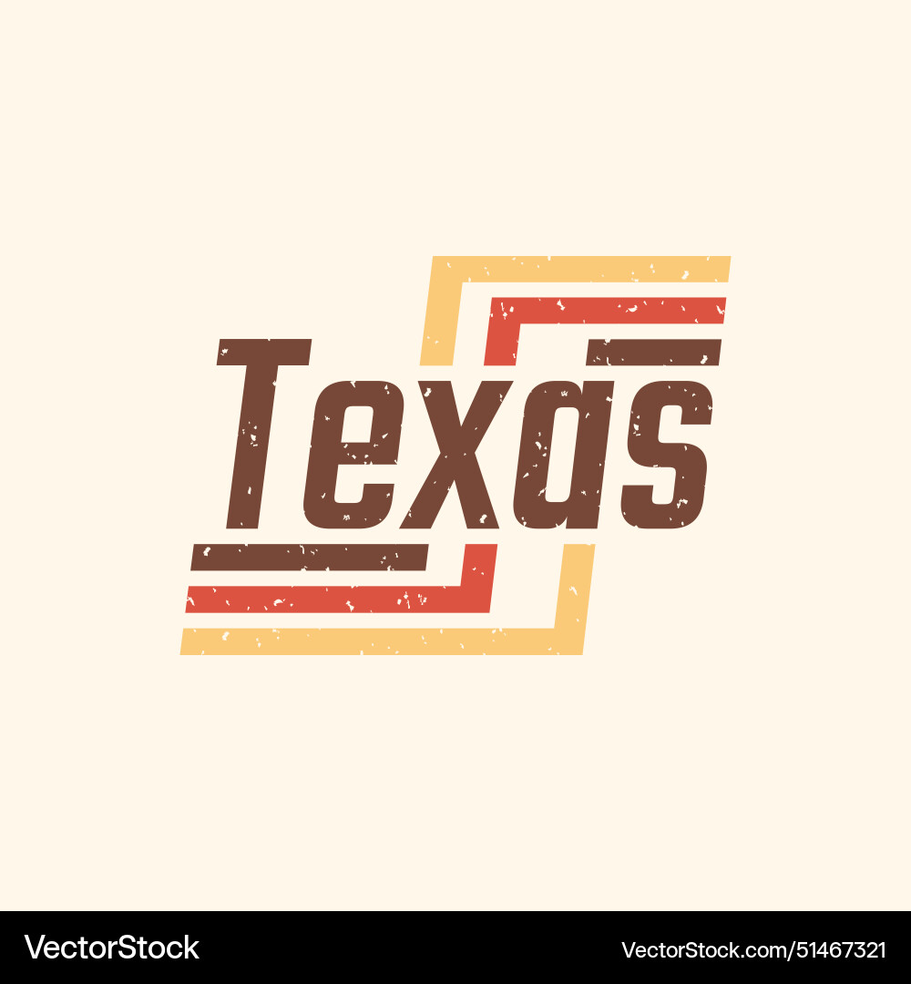 Texas lettering retro style Royalty Free Vector Image