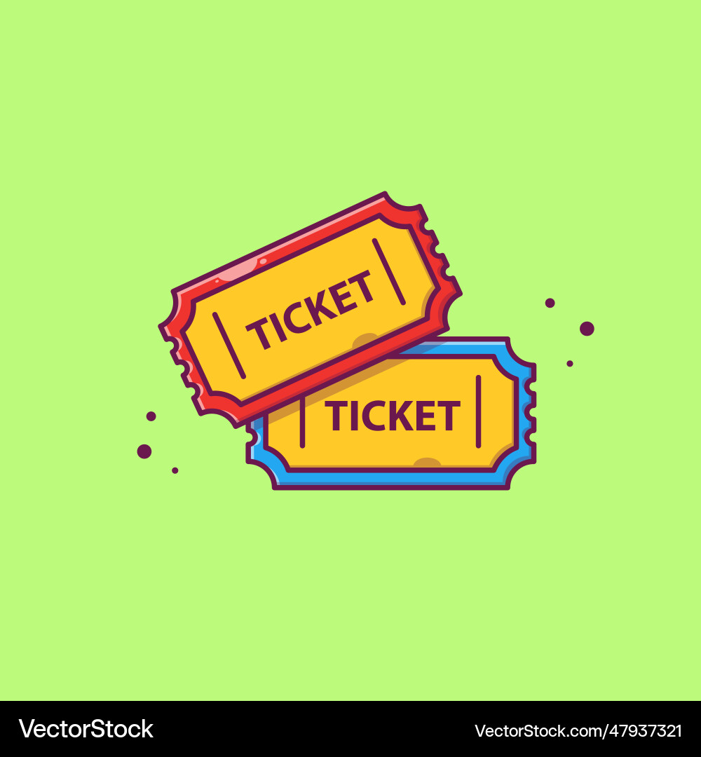Ticket movie cartoon Royalty Free Vector Image