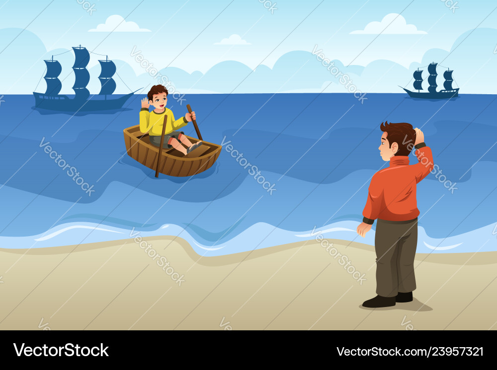 Two friends saying goodbye Royalty Free Vector Image