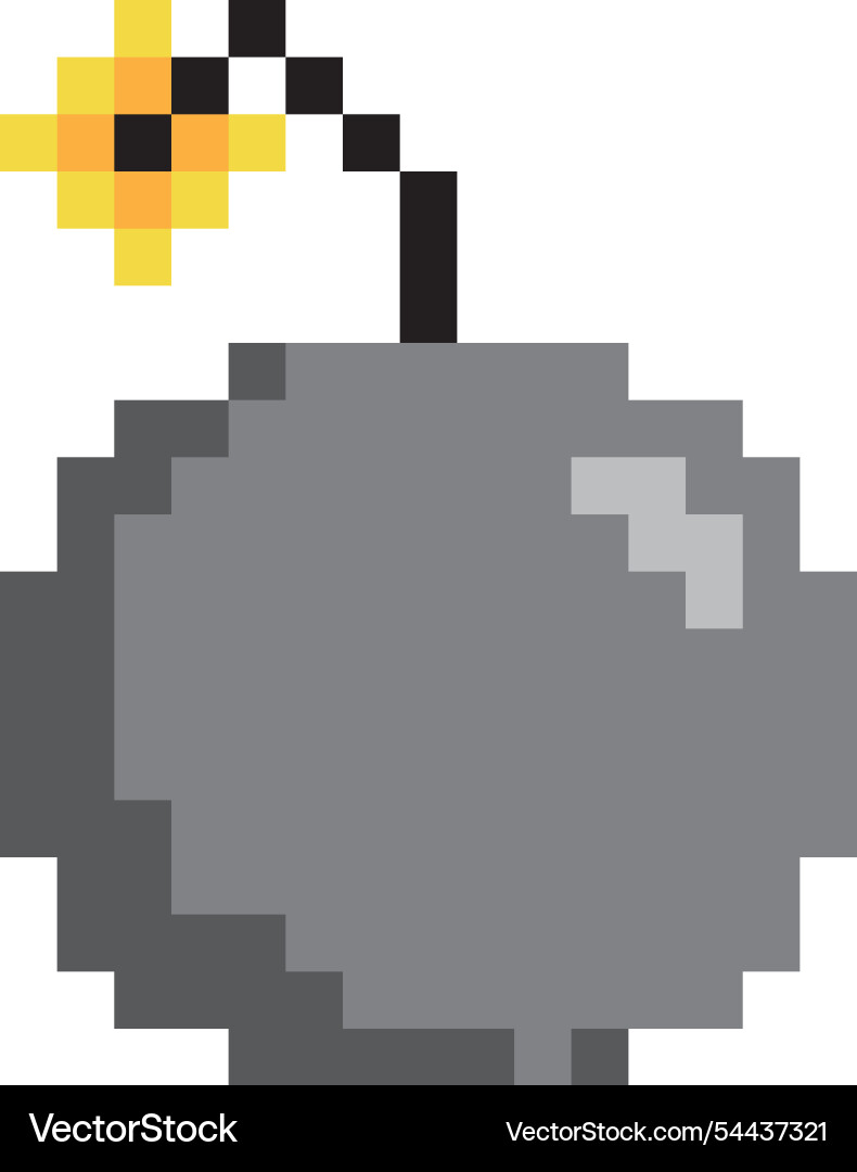 Video game item pixelated bomb Royalty Free Vector Image