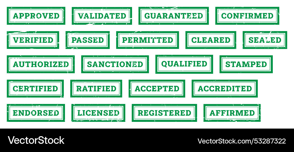 Approved stamp design element collection Vector Image