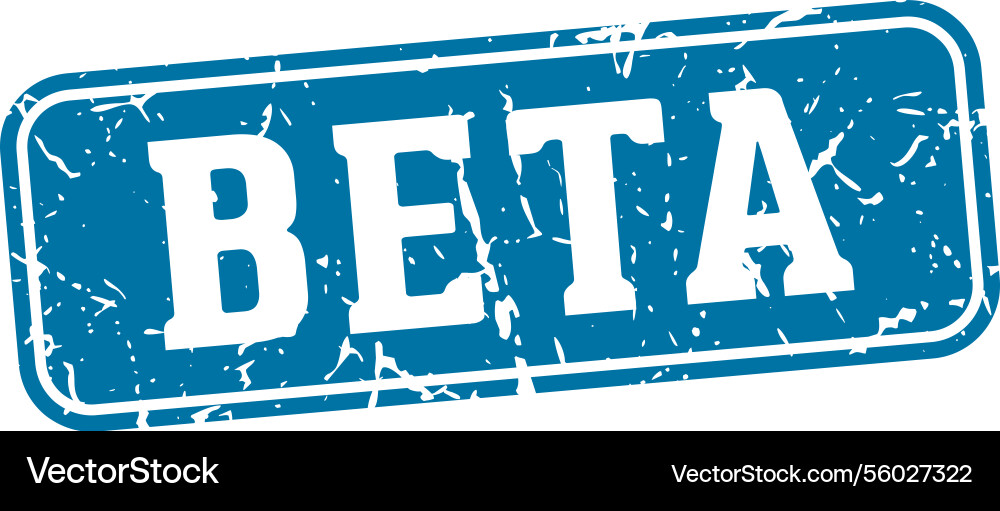 Beta rectangular sign stamp Royalty Free Vector Image