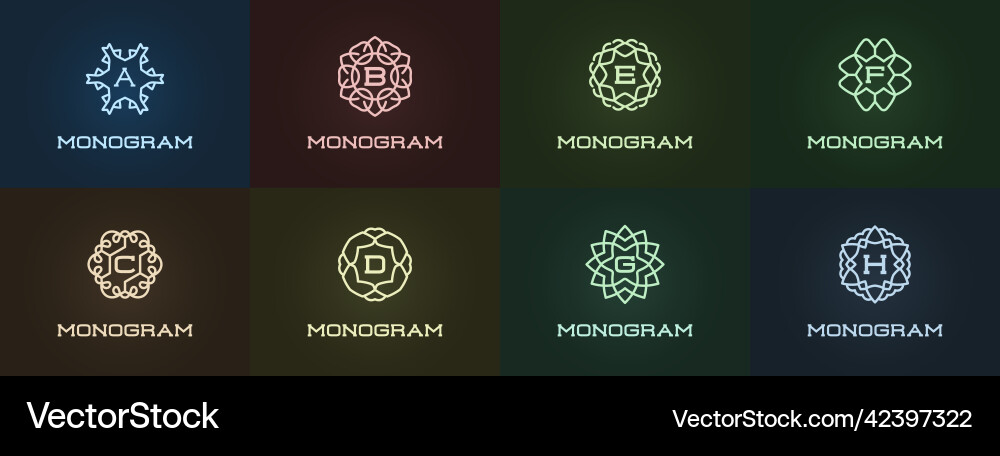 Big set of compact monogram design template Vector Image