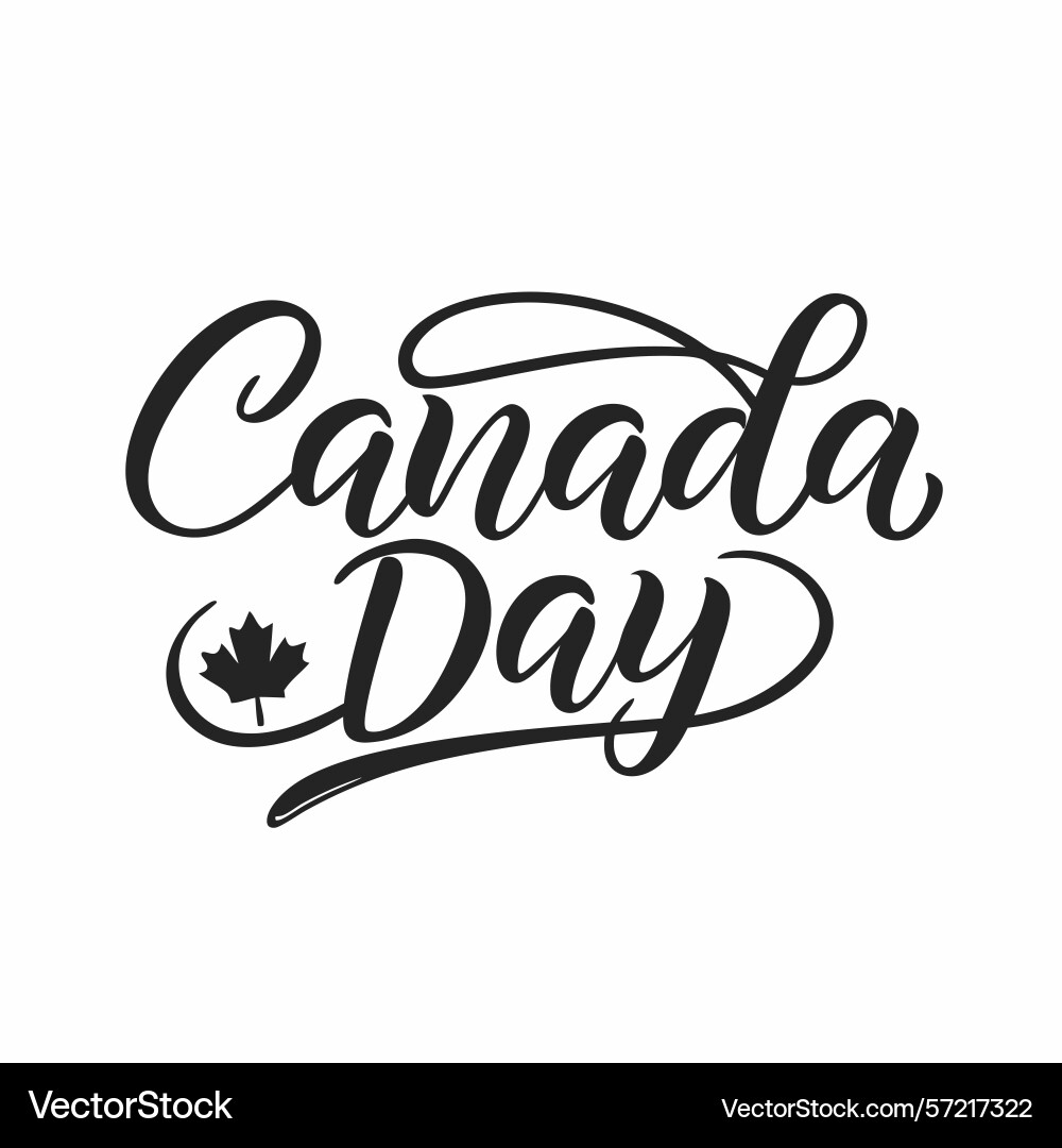 Canada day typography calligraphy Royalty Free Vector Image