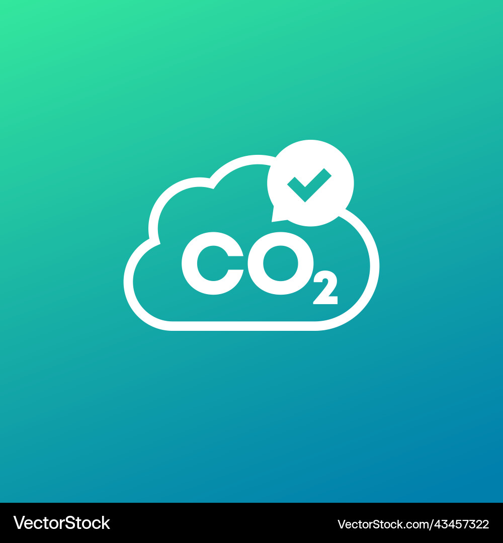 Carbon neutral icon with co2 gas Royalty Free Vector Image