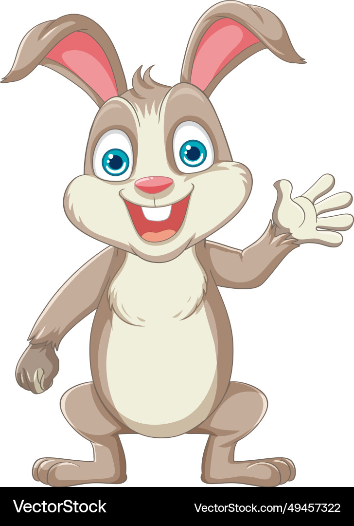 Cheerful rabbit cartoon character smiling Vector Image