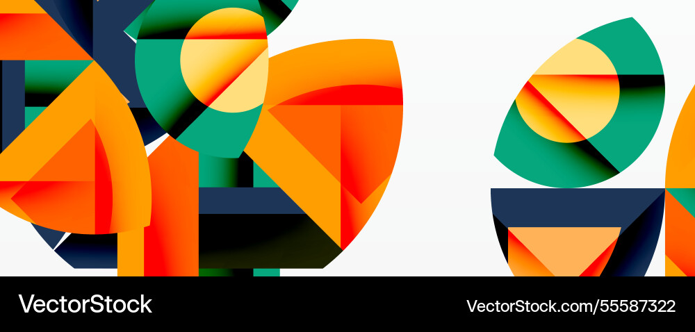 Circles semi squares and round triangles Vector Image