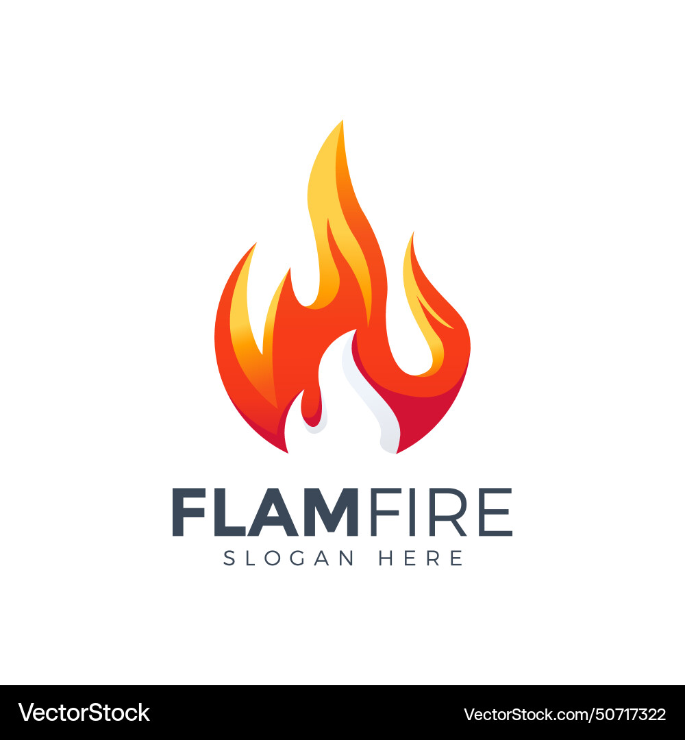 Creative flame fire logo design Royalty Free Vector Image