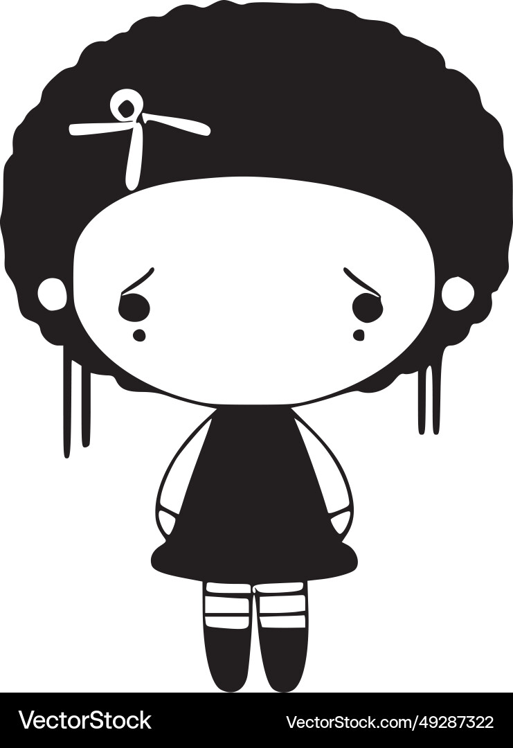 Doll - black and white isolated icon Royalty Free Vector