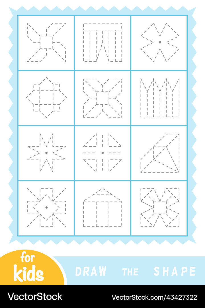 Draw the shapes education game for children Vector Image