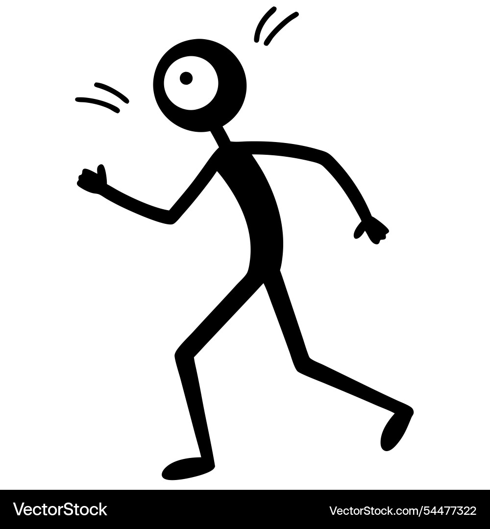 Dynamic stick figures in motion silhouette art Vector Image