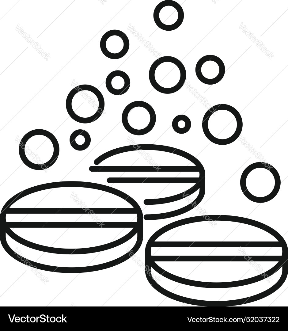 Effervescent tablets dissolving with bubbles Vector Image