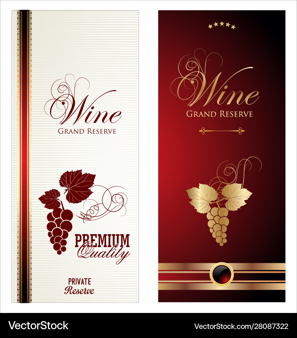 Elegant wine labels Royalty Free Vector Image - VectorStock