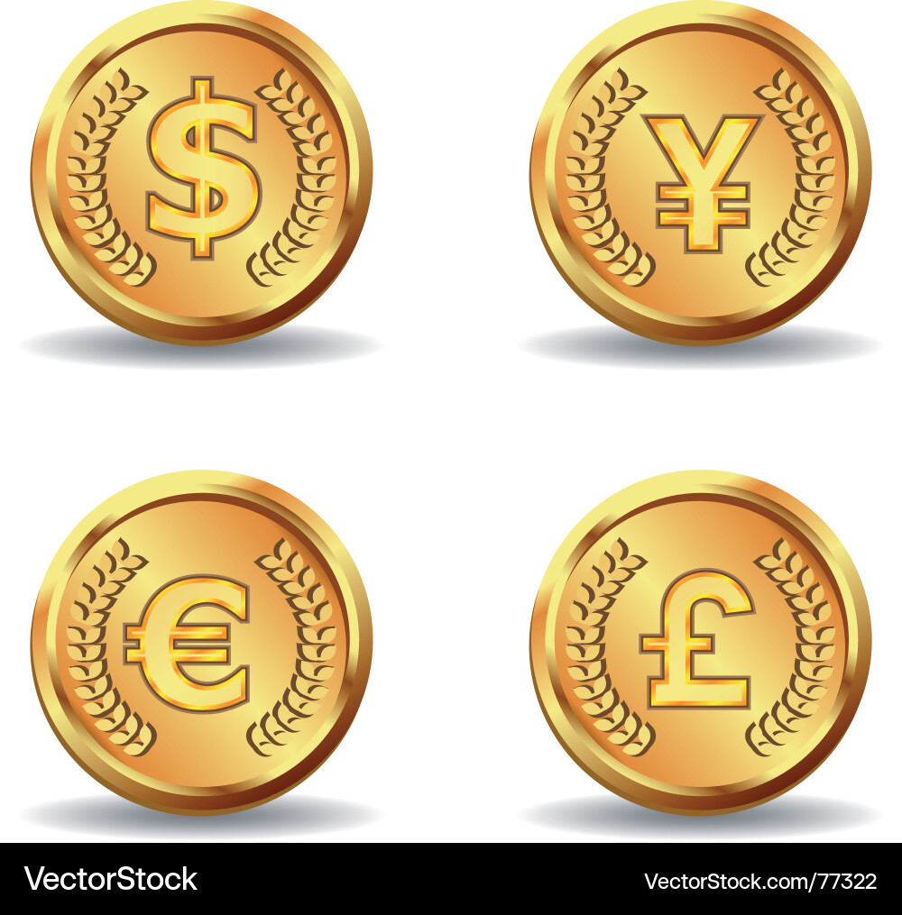 Gold currency icon Royalty Free Vector Image - VectorStock