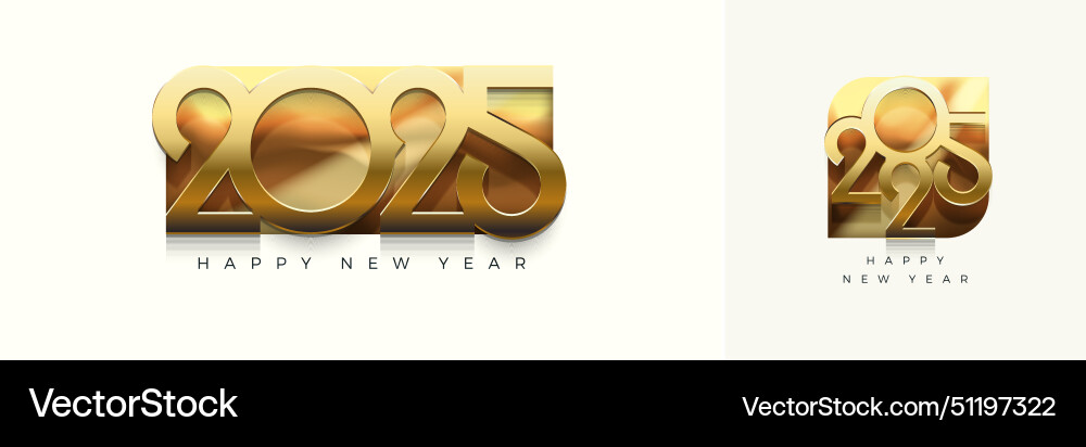 Happy new year 2025 numbers square Royalty Free Vector Image