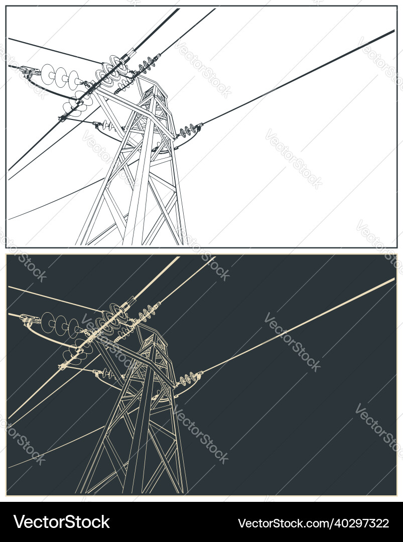 High voltage line Royalty Free Vector Image - VectorStock