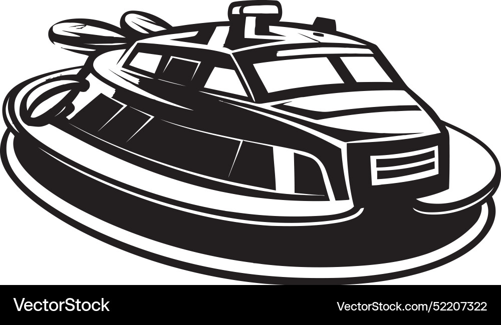 Hovercraft for efficient port operations Vector Image