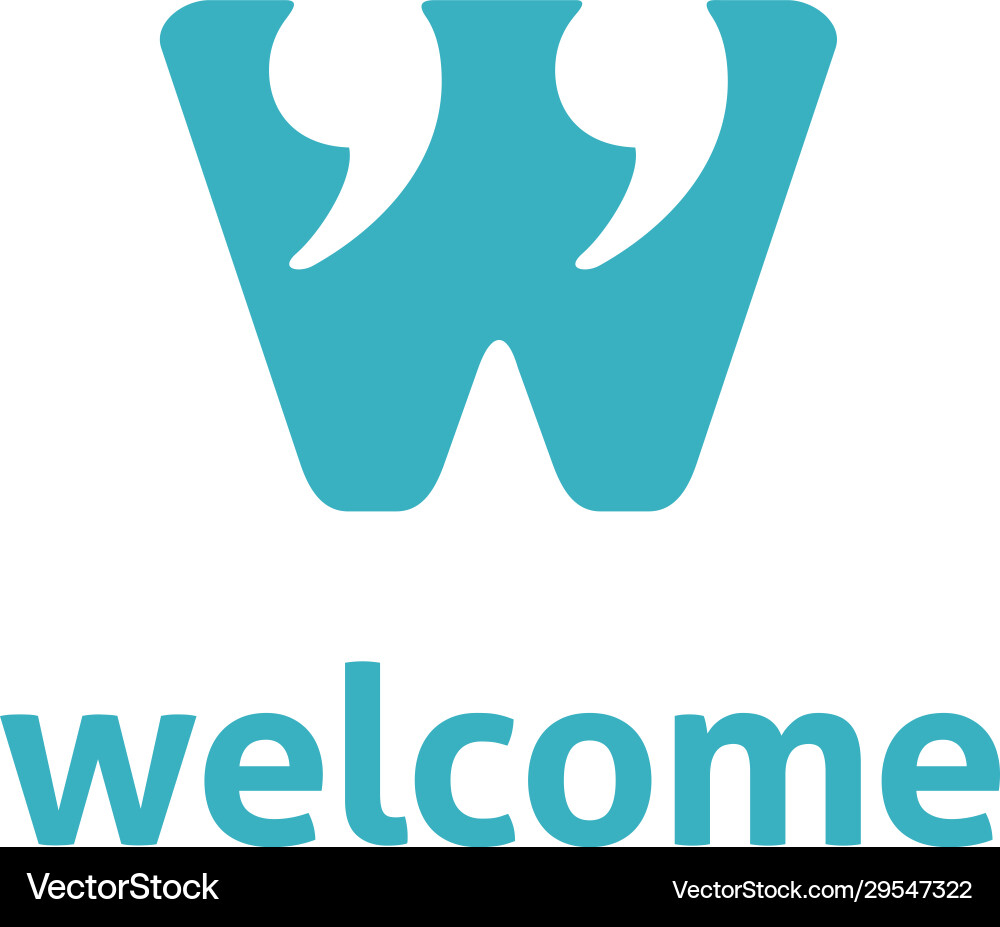 Letter w welcome chat quotation mark icon app logo