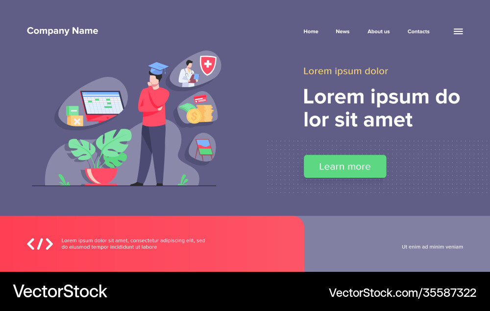 Male student choosing program in college Vector Image