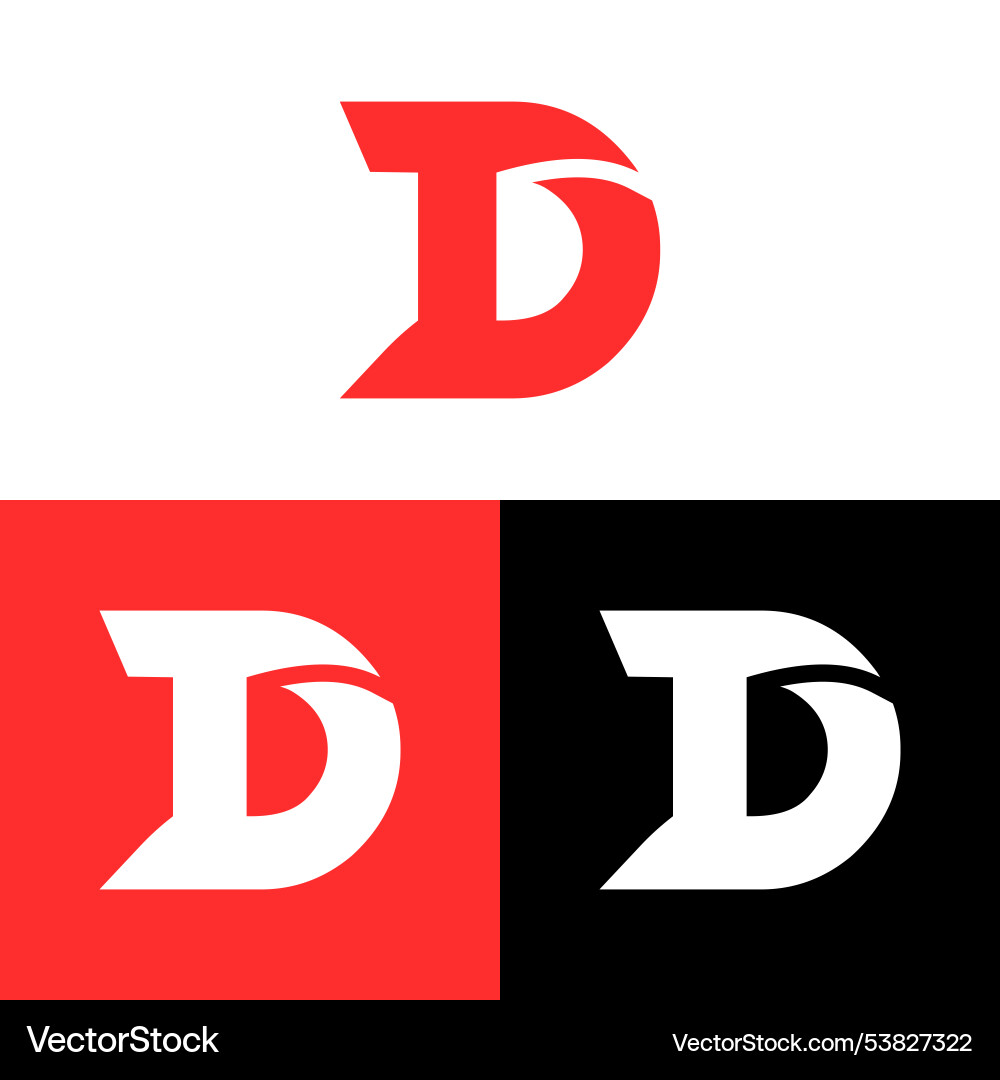 Minimalist initial lettermark td brand logo Vector Image