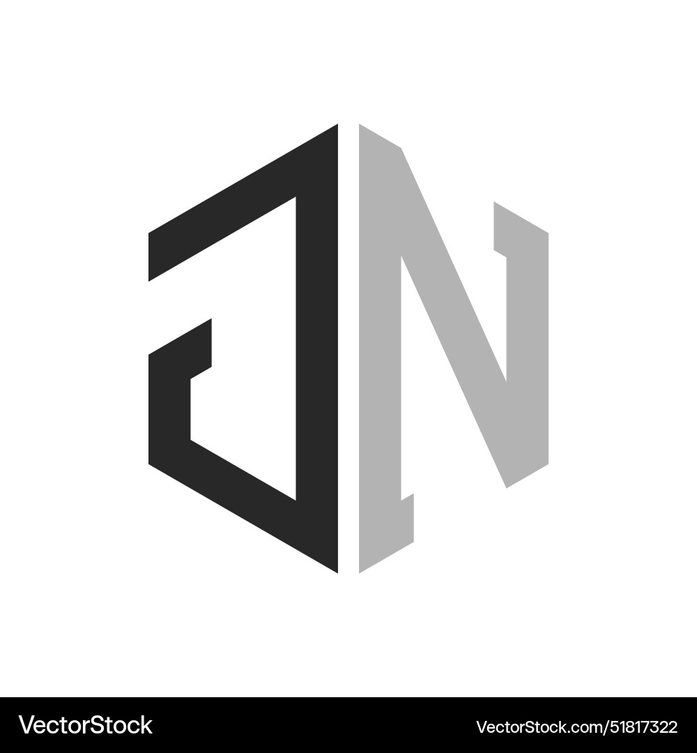 Modern unique hexagon letter jn logo design Vector Image