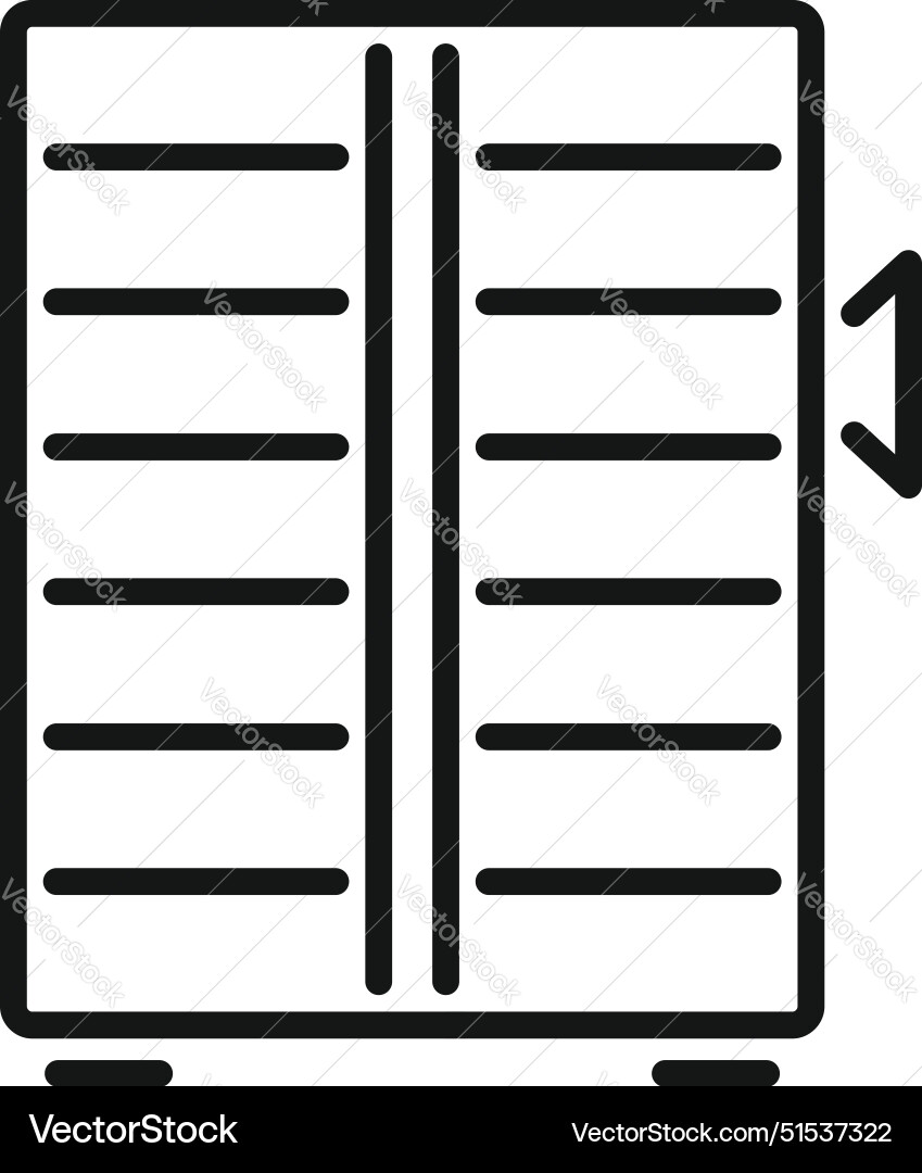 Open double door icon simple style Royalty Free Vector Image